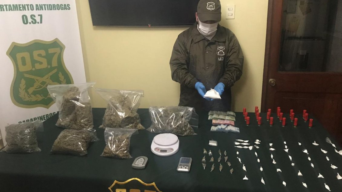 Ñuble: Carabineros del OS7 decomisan más de cinco kilos de drogas en Chillán y Ñiquén ...