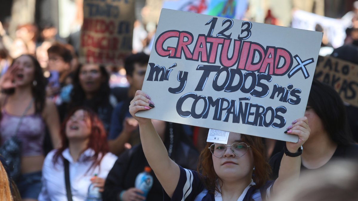"Contra el retroceso": Con incidentes menores, estudiantes marcharon en ...